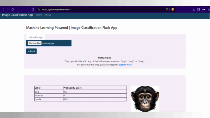 Python ML Image Classification App - Ekpo Otu